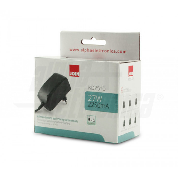 KD2510 - Alimentatore Switching 27W - 3/4,5/5/6/7,5/9/12Vdc 2,25A - 6 ...