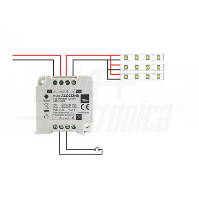 ALC022/48 - Dimmer per strisce led monocolore 12/24/48Vdc - 10A ...