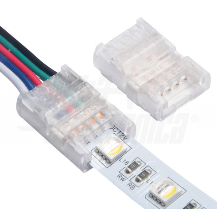 30-20125C - Connettore per PCB 12mm - Strip/Cavo - Per strisce SMD RGBW ...