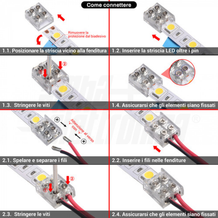 30-40082C - Connettore ad avvitare per PCB 8mm - Strip/Cavo - Per ...