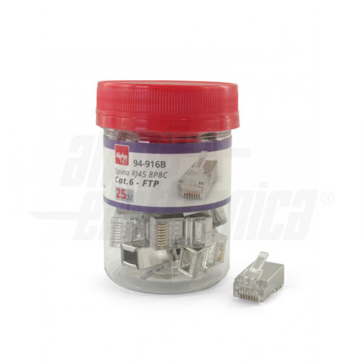 94-916B - Spina RJ45 8P8C Cat.6 FTP AWG24-26 - Contatti dorati - Alpha ...