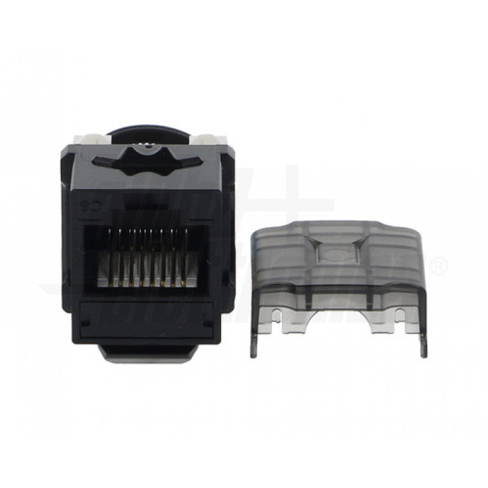 96-304-6B - Frutto keystone UTP RJ45 Cat.6 nero sistema 110 cablaggio ...