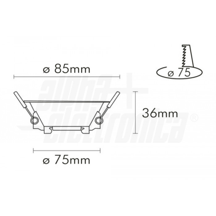 LS280-410WR - Supporto rotondo bianco per lampada led - ø85mm - Attacco ...