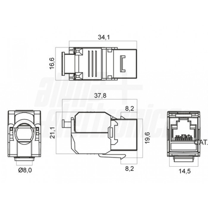96-301N - Presa Keystone 8P8C RJ45 non schermata - Cat.6 - UTP ...